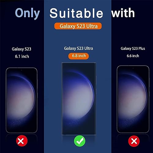 Milomdoi [2+3Pack] 9H for Samsung Galaxy S23 Ultra Screen Protector Tempered Glass Accessories, 2 Pack Full Coverage Screen Protector for Samsung S23 Ultra 5G 3 Pack camera lens protector case fit