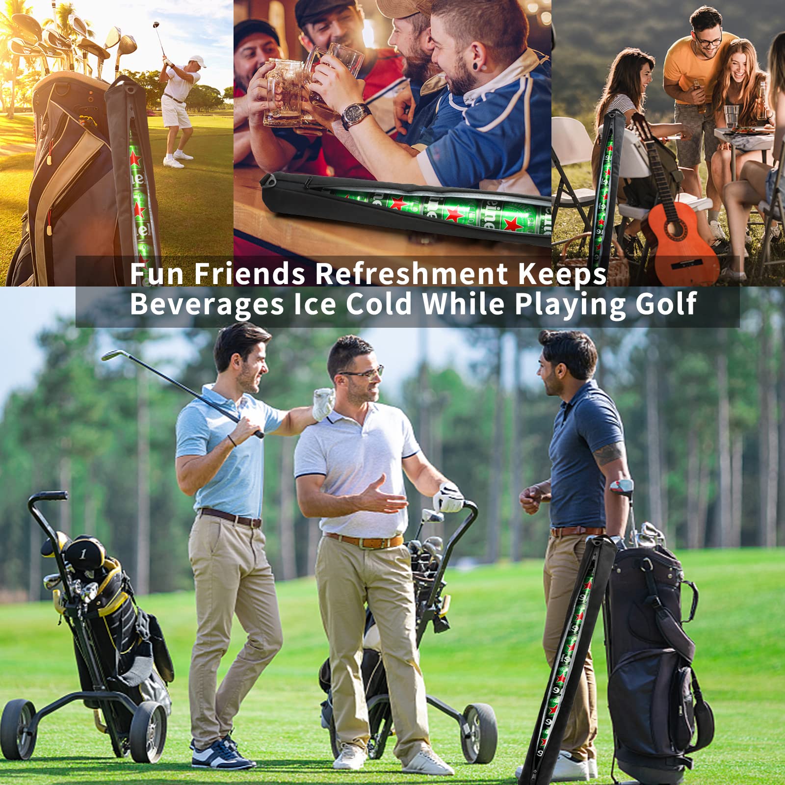 Golf Sleeve Cooler, Stores Up to 7 Cans Discreetly in Your Golf Bag, Keeps Beverages Ice Cold While Playing Golf, Fits Most Golf Bags Styles and Types, Good Gifts for Boyfriend and Dad