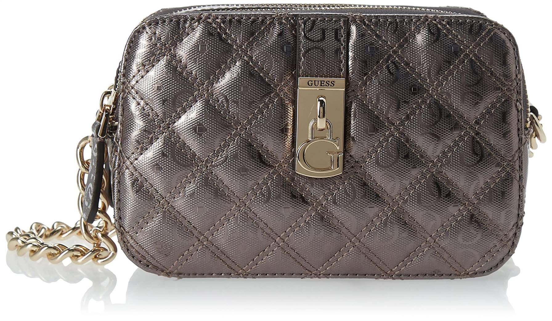 GUESS Womens Noelle Crossbody Camera Bag, Pewter, One Size US
