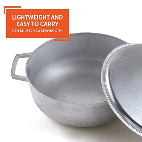 IMUSA USA 11.6Qt Jumbo Traditional Colombian Caldero, 11.6 Quart, Silver