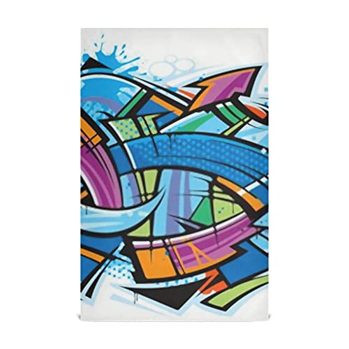 JIUCHUAN Kitchen Dish Towel Set 6 Graffiti Art Mural Kitchen Towel Large28''x18'' Kitchen Towels,Dishcloths,Decorative Waffle Towels,Hand Towels,Tea Towels