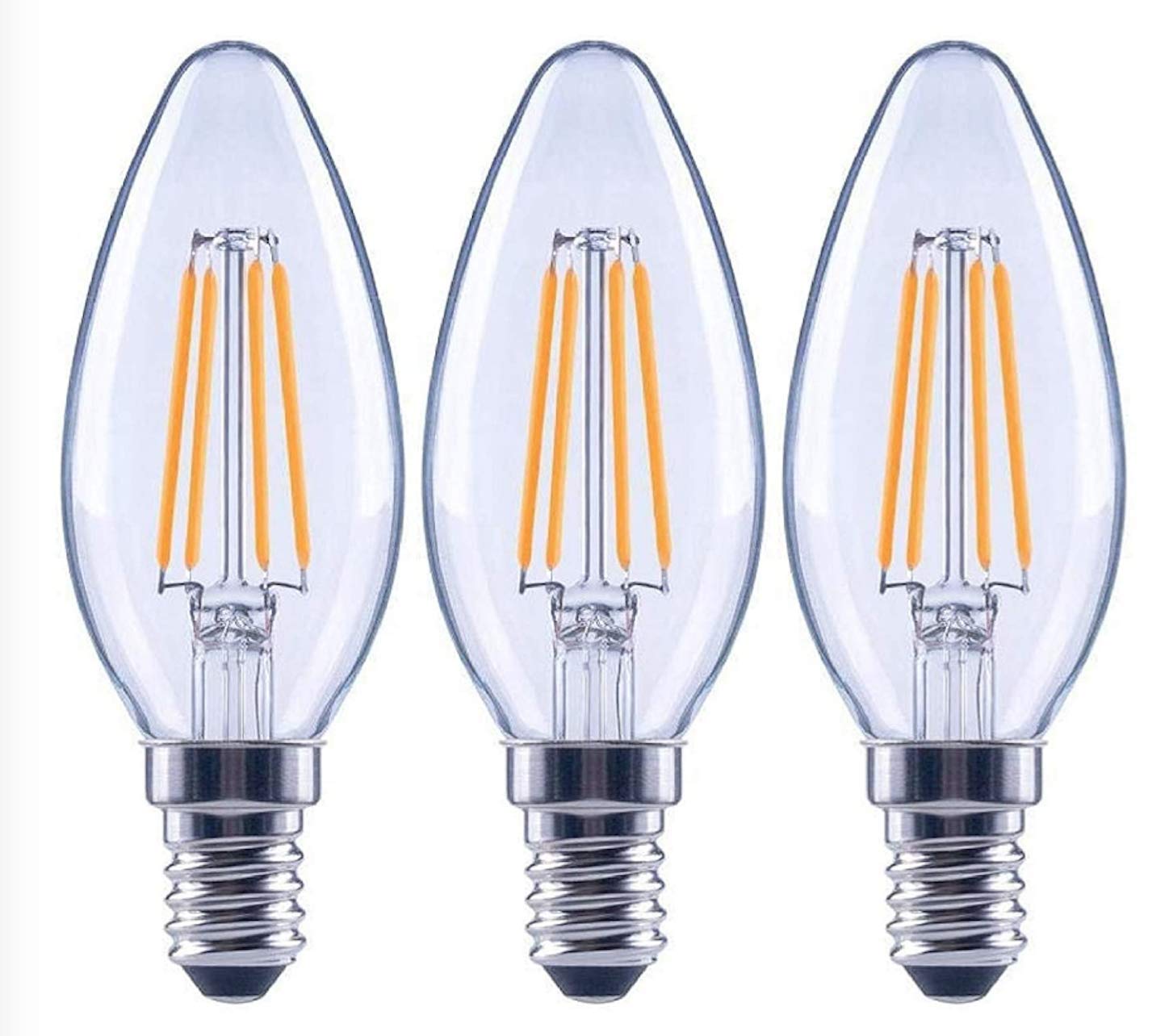 EcoSmart 60-Watt Equivalent B11 Dimmable Clear Filament Vintage Style LED Light Bulb Soft White (3-Pack)