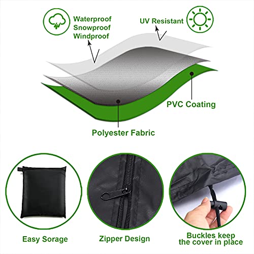 INMUA Patio Heater Cover, Outdoor Heater Cover, Cover for Patio Outdoor Heater, Waterproof,Anti-UV, Windproof (34"x19"x89")