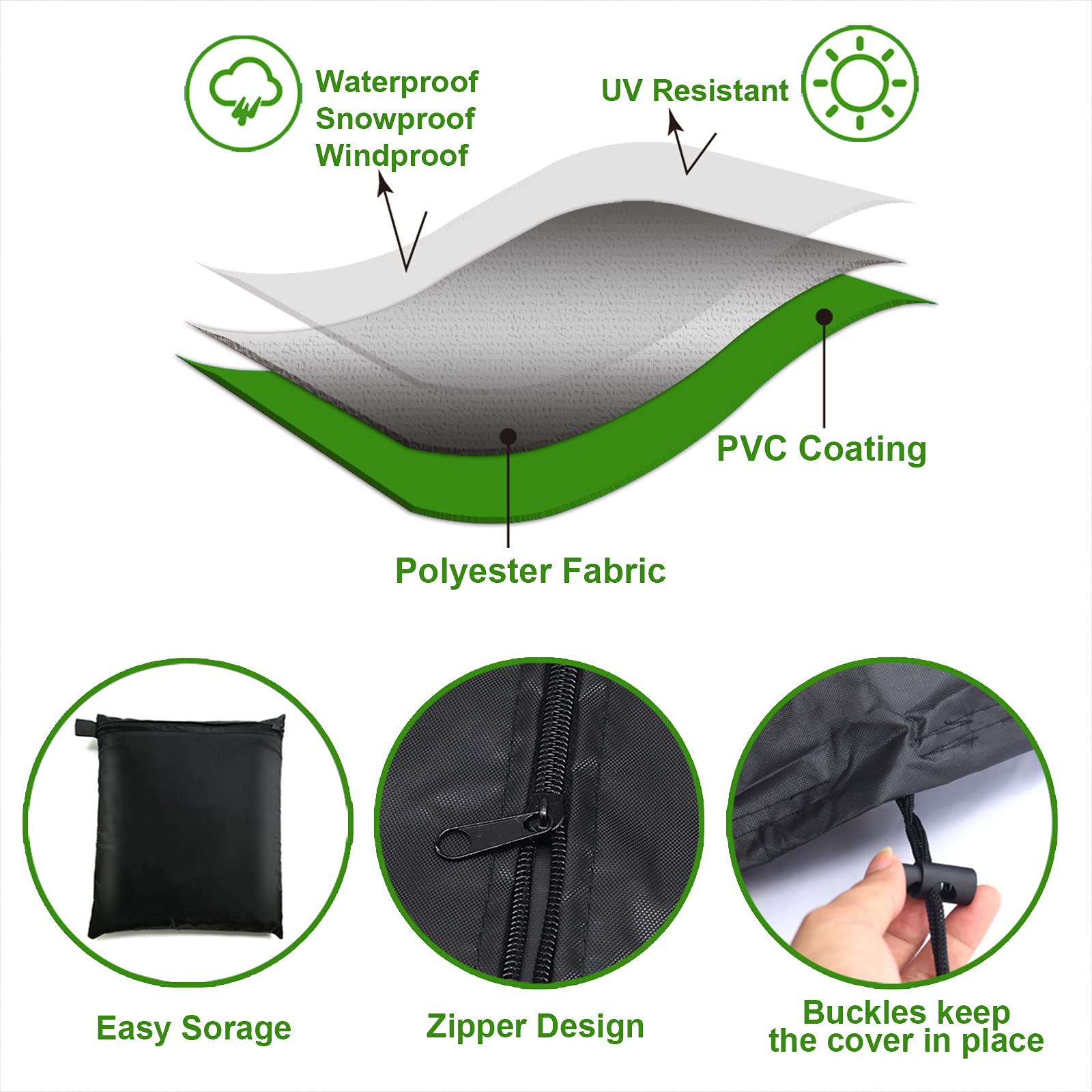 INMUA Patio Heater Cover, Outdoor Heater Cover, Cover for Patio Outdoor Heater, Waterproof,Anti-UV, Windproof (34"x19"x87")