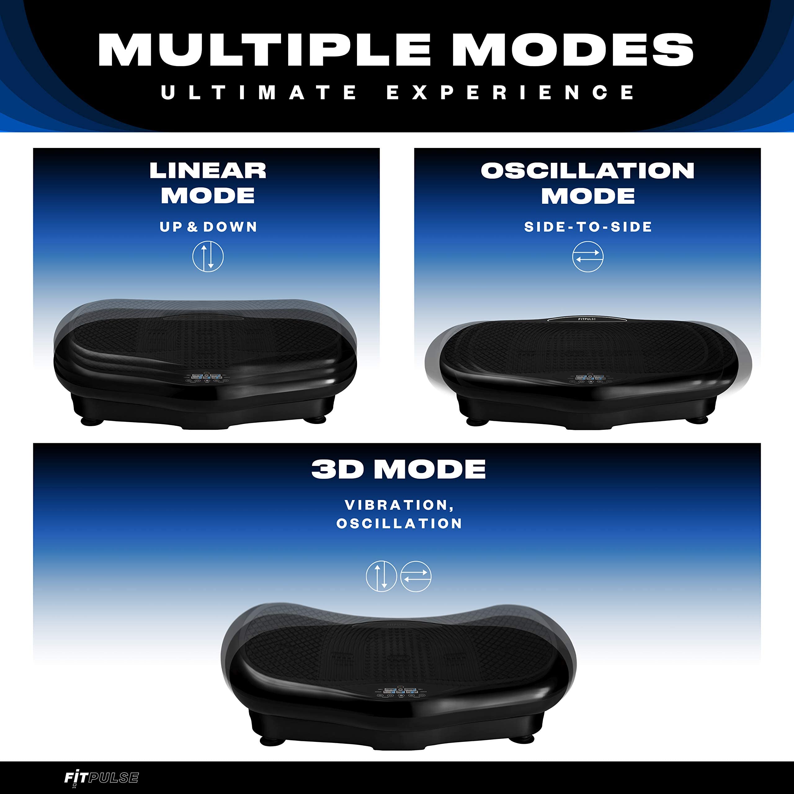 FITPULSE PRO Vibration Plate Exercise Machine - Single Motor Vibration Platform Machine Vibrating Platform - Body Vibration Machine Vibrating Machine Vibration Plates Black Vibrating Plate