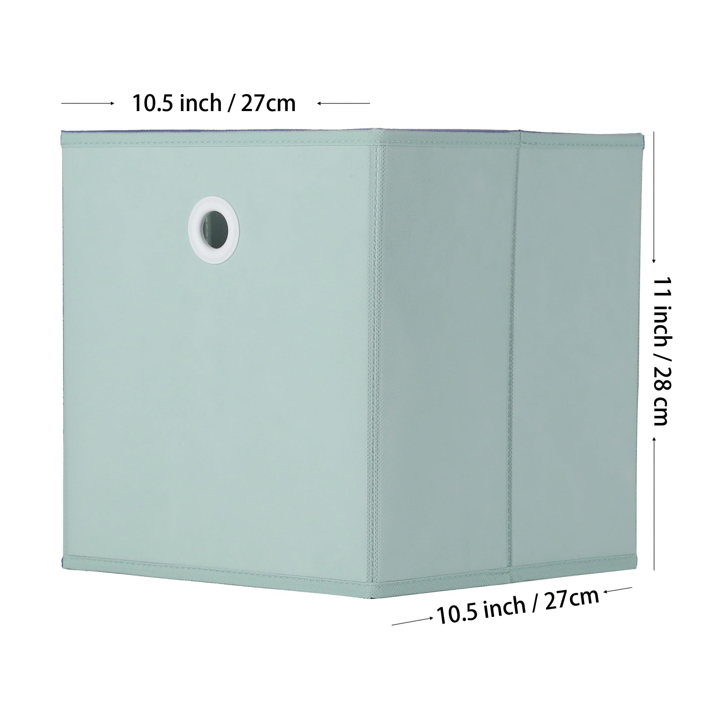 WIOLAMIU 6 Green Storage Cubes 10.5x10.5x11 with Mesh Bag Non-woven Fabric Sage Green Mint Green Pastel Green Soft Green