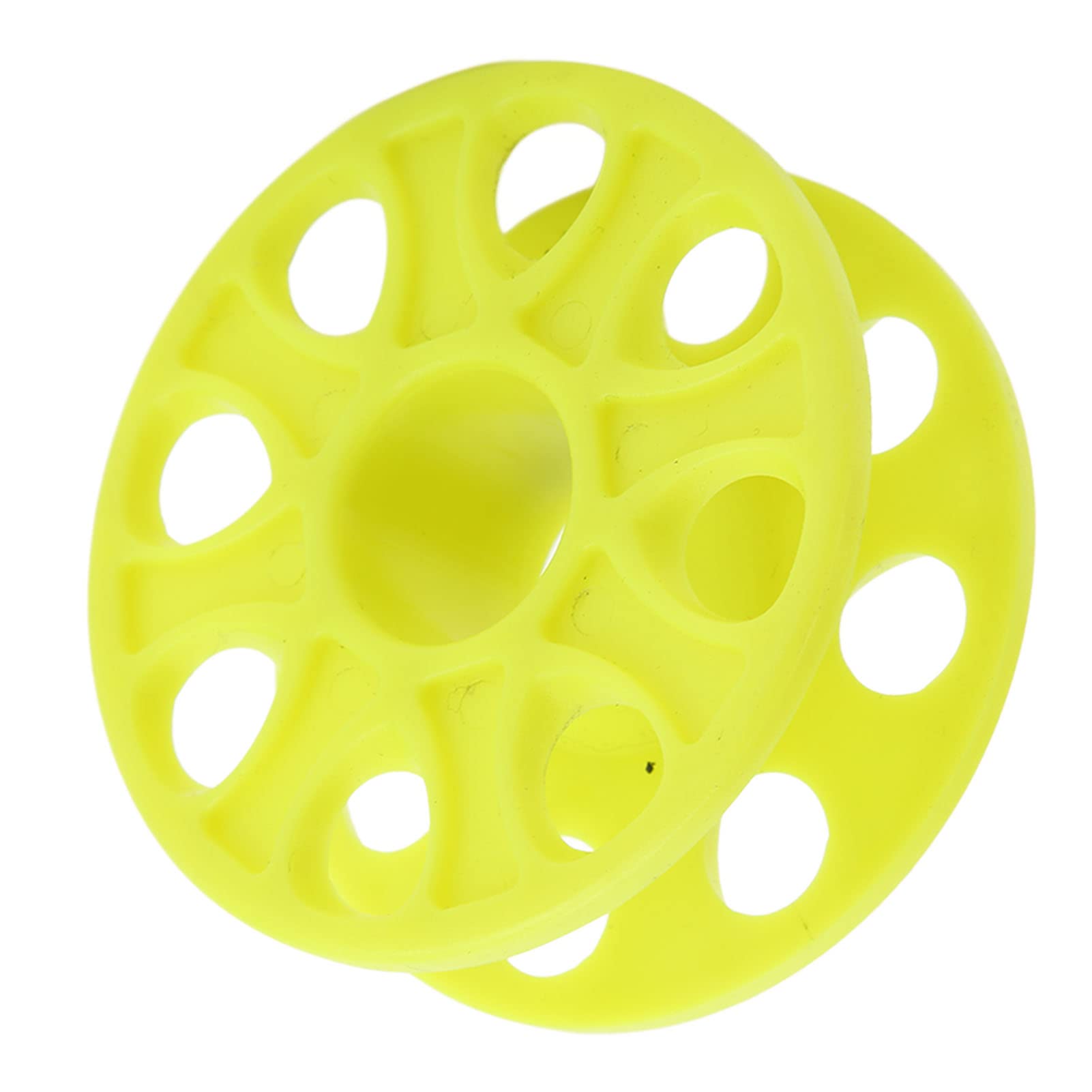 LAIONTY Portable Round Underwater Sports Reel, Eight Round Holes Plastic Diving Safety Accessoriess Storage Tool (Yellow)