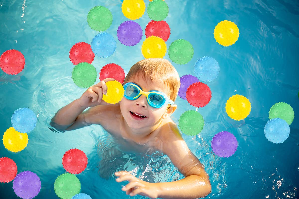 The Dreidel Company Inflated Bouncing Knobby Balls, Assorted Colors, 3" (12-Pack)