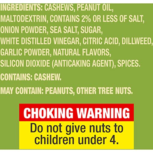 PLANTERS Whole Cashews Dill Pickle Flavored, Party Snacks, 5 Oz Bag