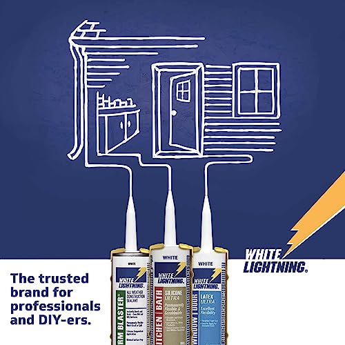 White Lightning W43101010 Silicone Ultra Gutter and Roof Sealant, Clear, 10.1 fl.oz.