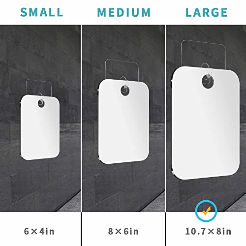 Shower Fog Free Mirror Shave (Medium 2 Pcs 6"x4") Shower Mirror Fogless for Shaving,Unbreakable Anti Fog Mirror,Portable Handheld Mirror, Frameless Plastic Makeup Mirror, Bathroom Wall Mirror Hanging