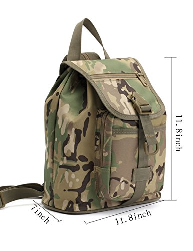 MLOLM Tactical Backpack Mini Military Rucksack Water Resistant Backpack for Mens 10L