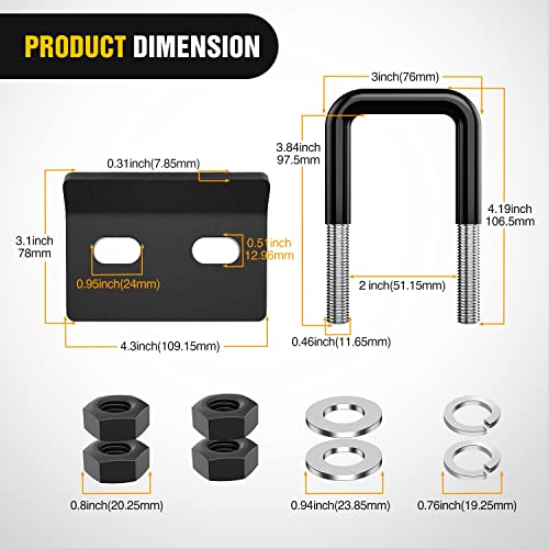 Nilight Trailer Hitch Tightener for 2" Trailer Hitches Anti Rattle Heavy Duty Steel with Rubber Anti-Rust Triple Protective Matte Black, 2 Years Warranty