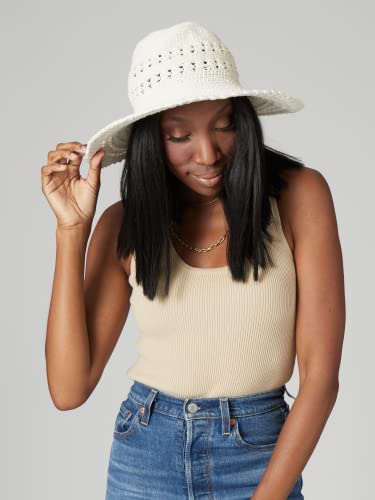 San Diego Hat Company Women's Cotton Crochet Hat with Scalloped Edge, UPF 50+, 4β Brim, Natural