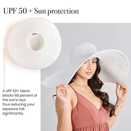 San Diego Hat Company Women's Ultrabraid X-Large Brim Hat, Adjustable Sun Hat with UPF 50+, White