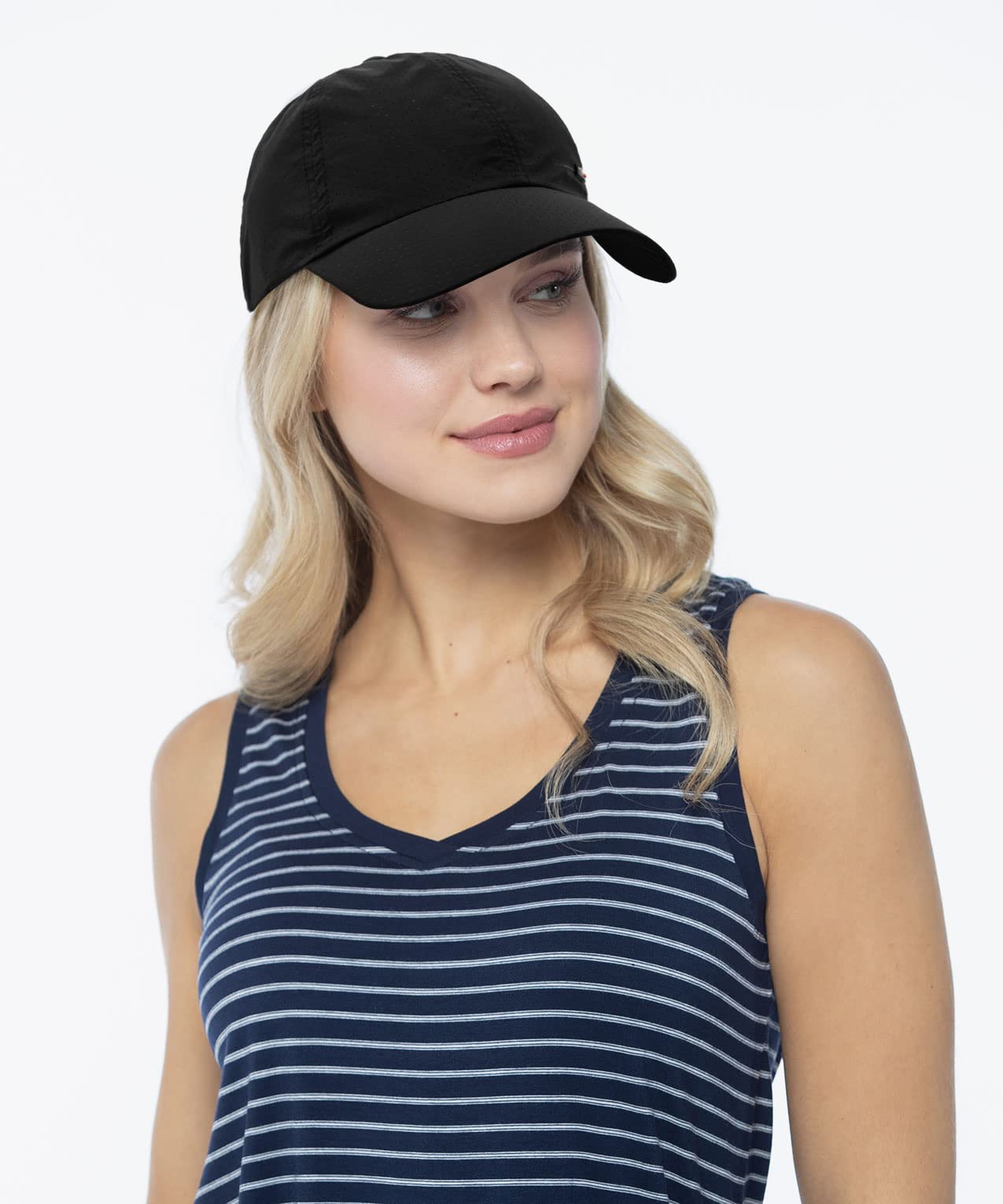 Lamdgbway Quick Dry Baseball Cap Breathable Mesh Cap Outdoor Running Sports Hat Black
