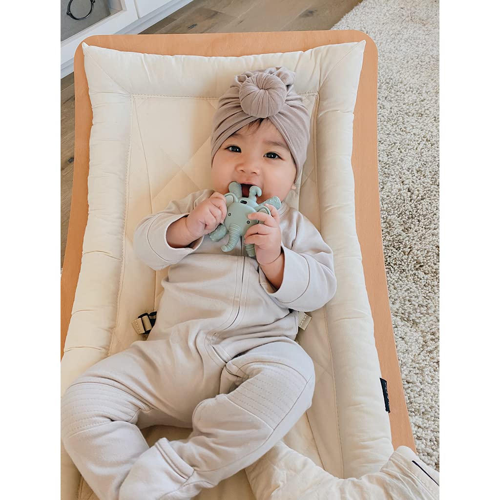 Itzy Ritzy - Ritzy Teether for Molars - Massages Sore Gums & Reaches Back Molars - Silicone Baby Teething Toy with Multiple Textures & Flexible Design - Teething Relief for 3 Months & Up (Elephant)