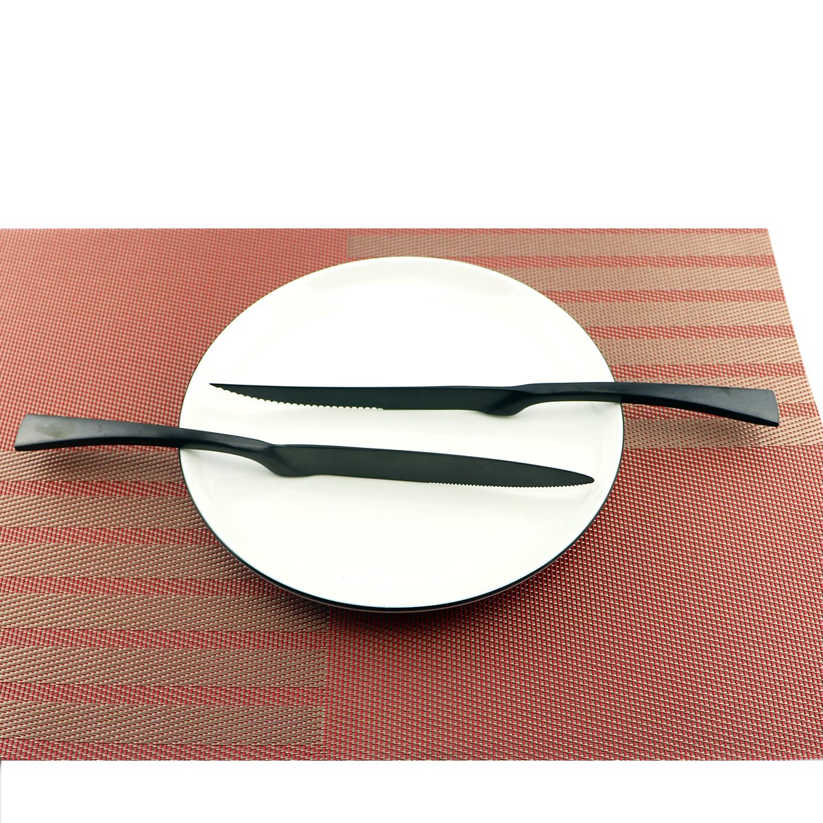 Uniturcky 24-Piece Flatware Set,Extra Thick Heavy Duty - 18/10 Stainless Steel Cutlery Sets,High Matte Black Finish Silverware Flatware Sets Service for 4,Use for Home,Kitchen Utensil Sets