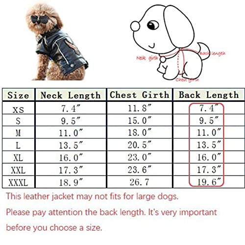 NIULA Dog Winter Coat Pu Leather Motorcycle Jacket for Dog Pet Clothes Leather Jacket, Waterproof(3XL)