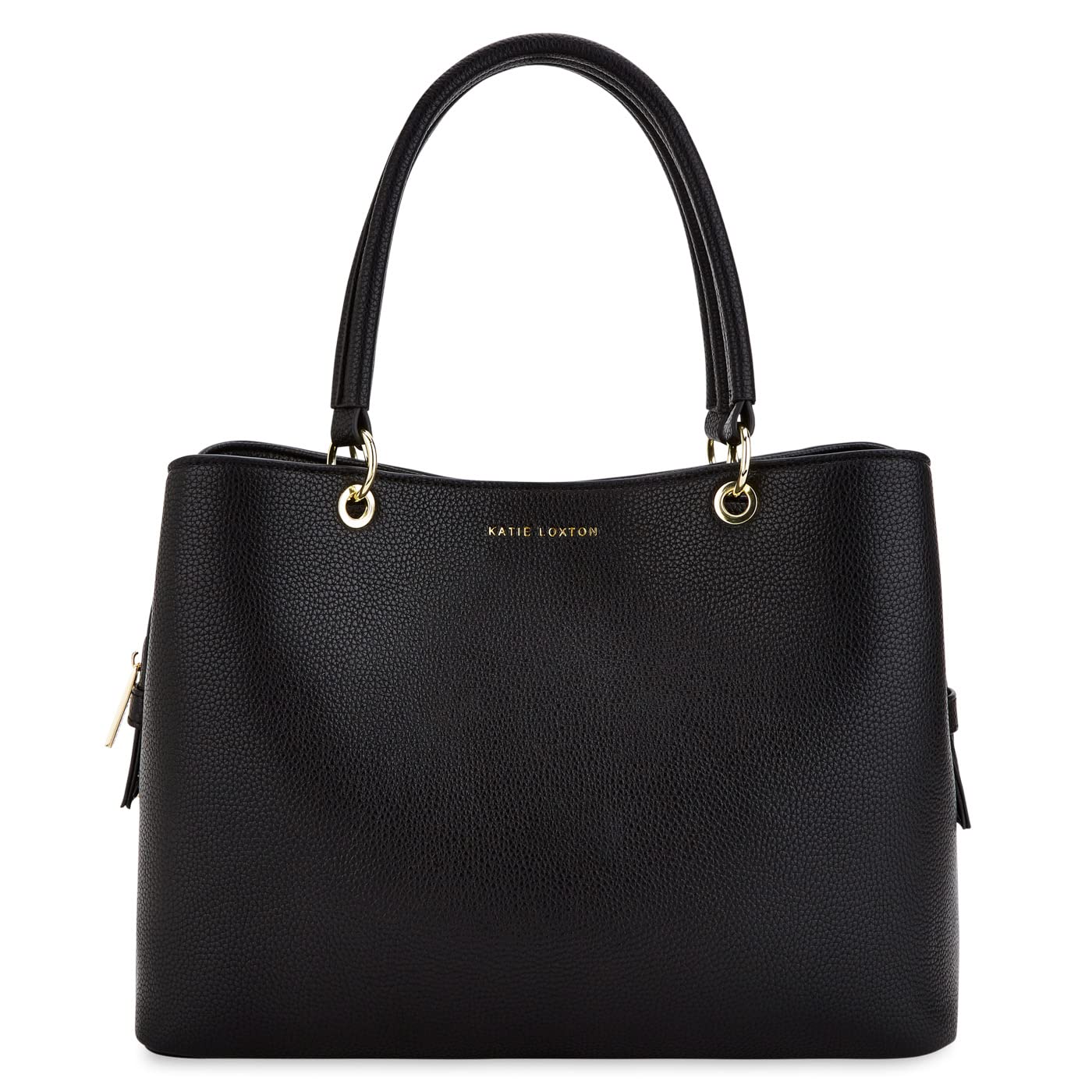 KATIE LOXTON Fia Womens Medium Vegan Leather Shoulder Handbag Purse Black
