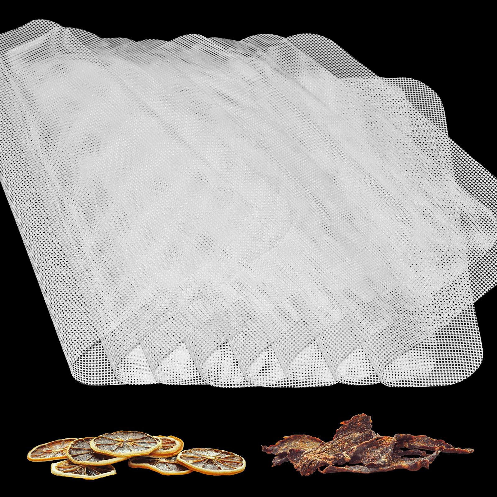 Septree 8 Pieces Premium Non Stick Silicone Dehydrator Sheets,Food Fruit Dehydrator Mats Reusable Steamer Mesh Mat for Fruit Food Dryer Mats Square 12.6 * 12.6inch