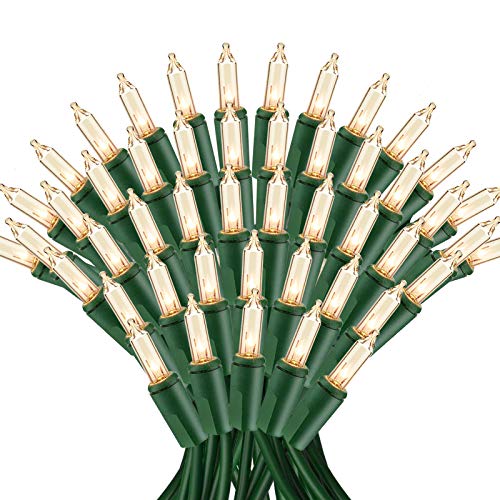 Flagicon Outdoor Indoor Lights, 200 Counts 72FT Waterproof Green Wire Warm White Connectable Decorative Lights for Holiday Tree Patio Garden Party Wedding, UL Certified