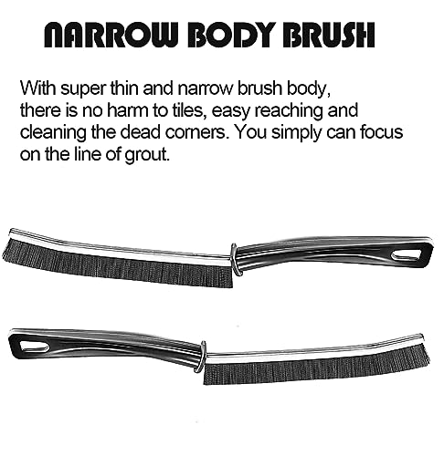 Gap Cleaning Brush Grout Cleaner Brush with Hard Handle Scrub Deep Tile Joints Stiff Angled Bristles for Showers, Bathtubs, Kitchens - Multi-Surface All-Around Household Cleaning Tool (2)