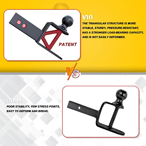 VNN ATV/UTV Trailer Hitch, Fits 2-inch Receiver, 2-inch Ball, 2-inch Rise, 3-in-1 ATV/UTV Multi-Hitch with Pin, ATV/UTV Receiver Hitch Towing Ball Mounts