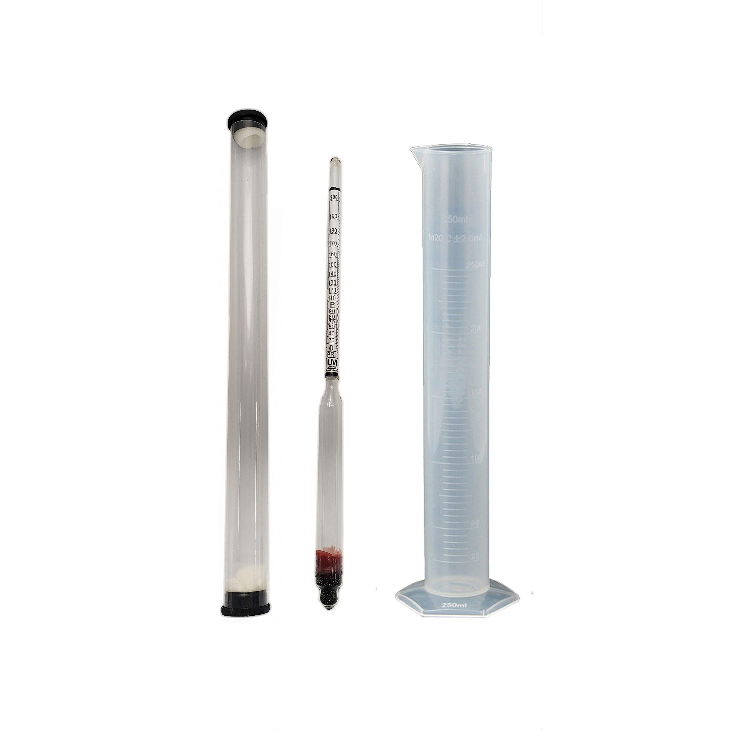 UPROMAX Hydrometer 0-200 Proof & TRALLE Alcohol Meter Distilling Set with Case and Jar Test Liquor/Moonshine/Proofing Distilled/Spirits/Distilled