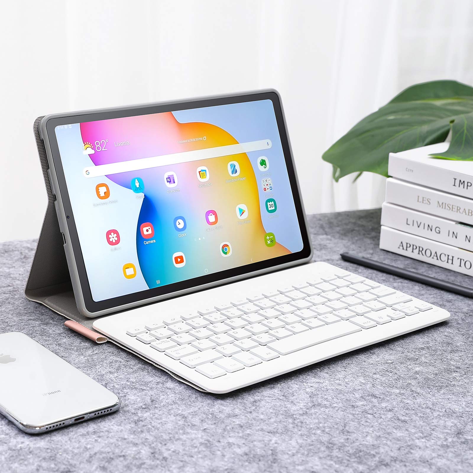 Keyboard Case with 7 Colors Backlit for Samsung Tab S6 Lite 10.4" 2020, Bluetooth Keyboard Detachable US Layout with Case for Samsung Galaxy Tab S6 Lite 10.4 2020 SM-P610 SM-P615, Rose Gold