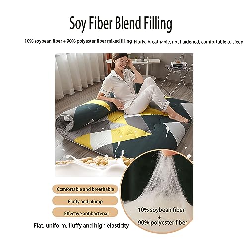 ZIKGER Bohemian Floor Mattress Japanese Futon Roll Up Thicken Sleeping Bed Portable Camping Mattress Lounger Couch Bed Pad