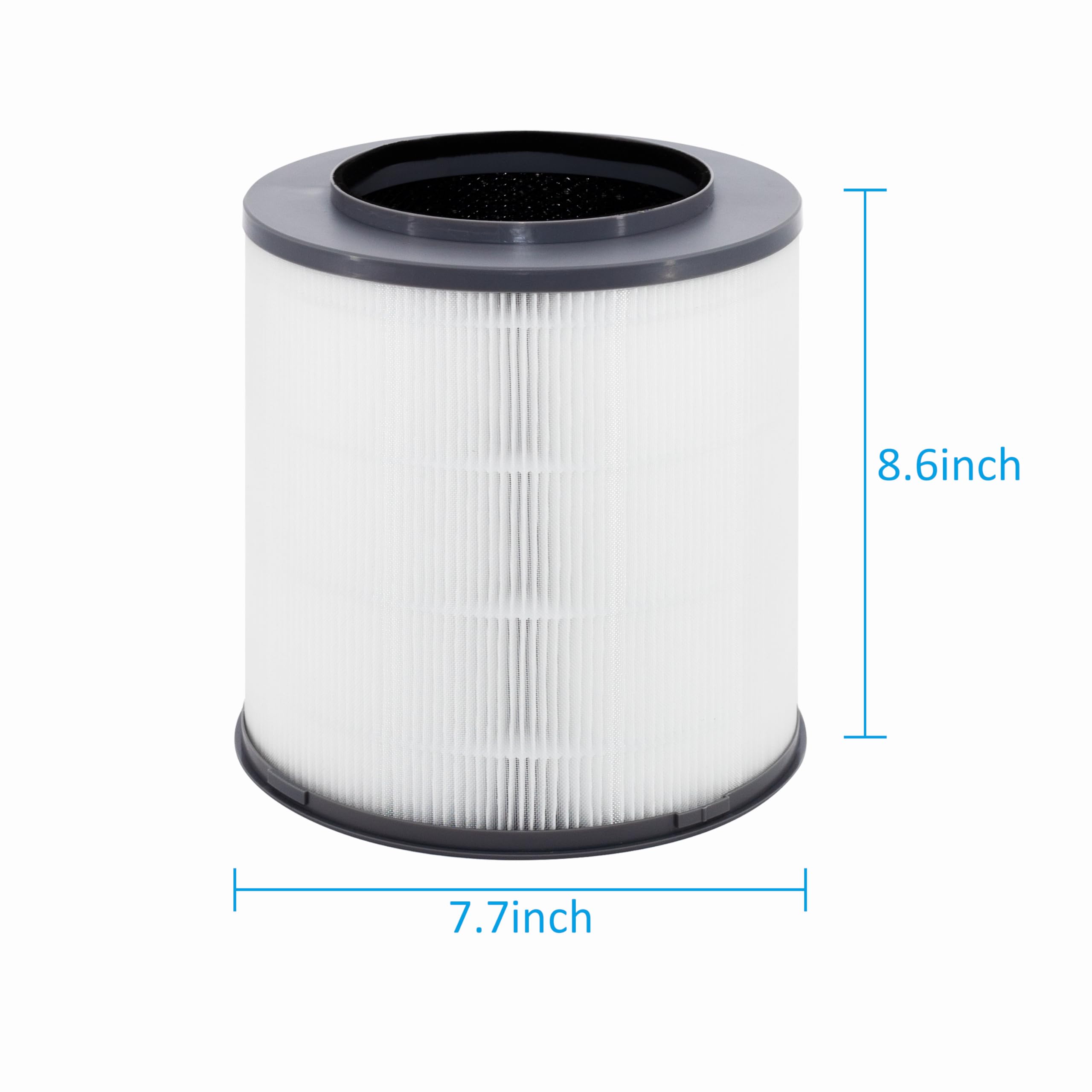 WOCASE 2-Pack 12030 True HEPA Replacement Filters, 360° Air Purification, Capturing Allergens + Particulates, Compatible with 1,000 Sq. Ft. Clorox Medium Room Air Purifier 11030 & 11031, #12030