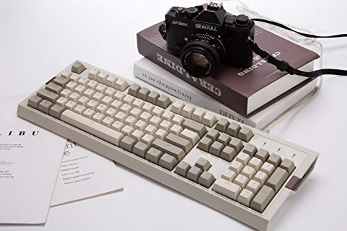 FIRSTBLOOD ONLY GAME. AK510 Retro Mechanical Gaming Keyboard - PBT SP Spherical Keycaps - Classic Grey-White Matching - RGB Backlight - Brown Switches