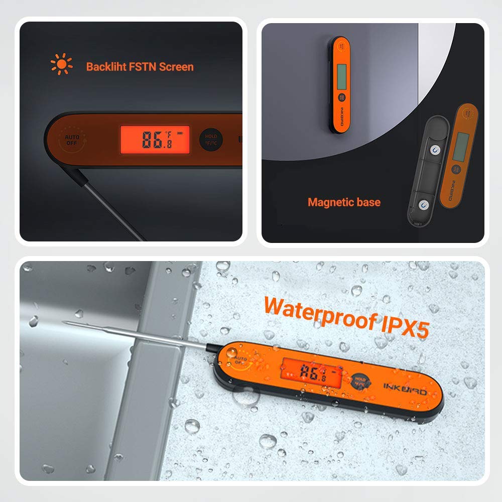 Inkbird Digital Instant Read Meat Thermometer,Food Grill Candy Thermometer for Smoker,Oven,Candy,Coffee,Milk, Homebrewing