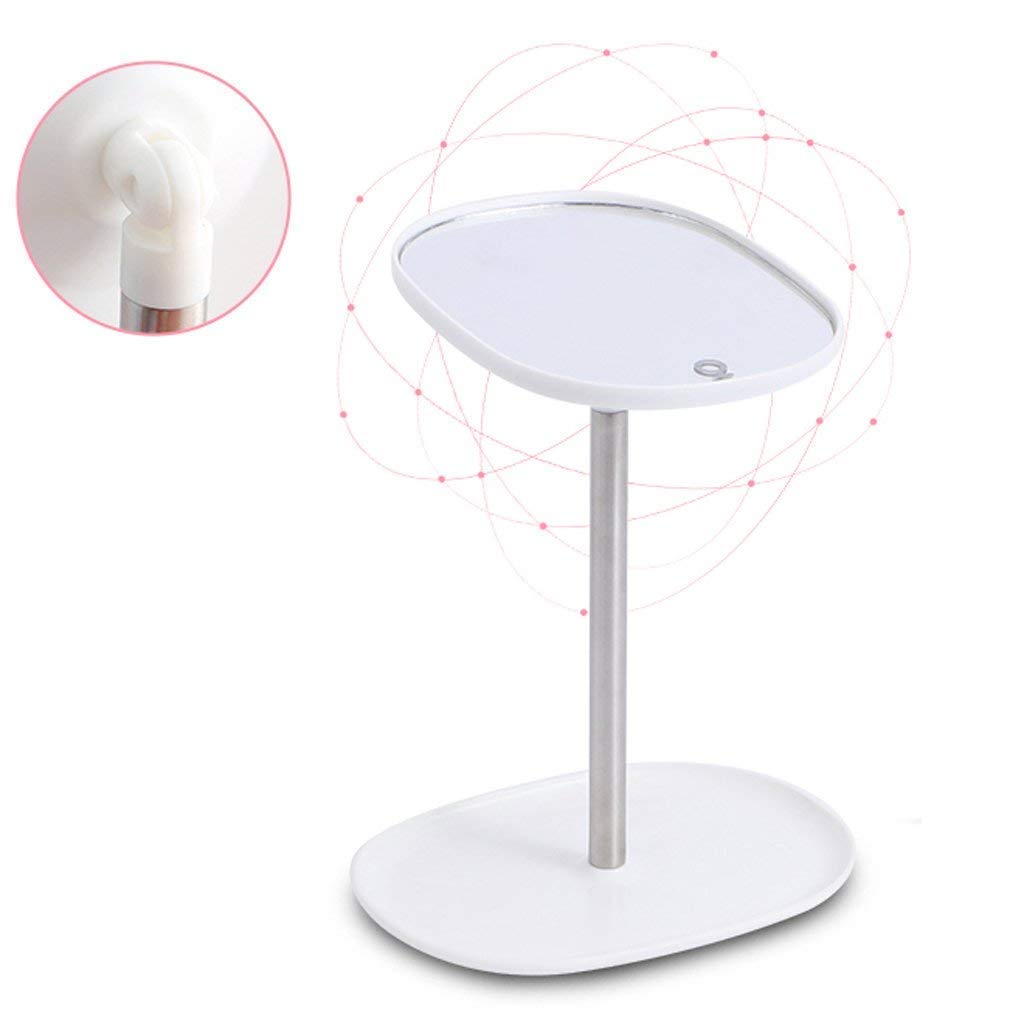 GUOSHUCHE Nordic Bathroom Mirror Make-up Mirror White 360 ??deg; Swivel Portable Mirror HD Princess Compatible with Indoor use with a Desk