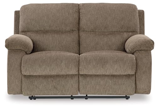 Signature Design by Ashley Scranto Contemporary Manual Reclining Loveseat, Light Brown