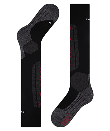 FALKE Women's SK5 Expert Ski Socks, Knee High, Ultra Light Cushion, Winter Athletic Sock, Breathable Quick Dry, Silk, Black (Black-Mix 3010), 9.5-10.5, 1 Pair