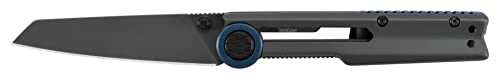 Kershaw Decibel Pocketknife; 3 Inch 8Cr13MoV Stainless Steel Blade, Titanium Carbo-Nitride Coated Blade and Handle, Manual Opening, Reversible Pocketclip, Thumb Stud, Frame Lock (2045), Black, Normal