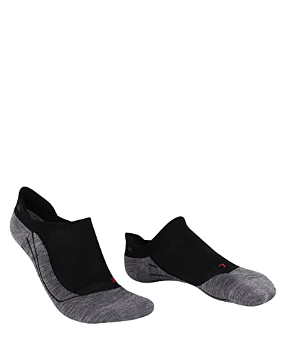 FALKE Women's TK5 Wander Invisible Hiking Socks, No Show, Light Padding, Athletic, Breathable Quick Dry, Merino Wool, Black (Black-Mix 3010), 5-6, 1 Pair
