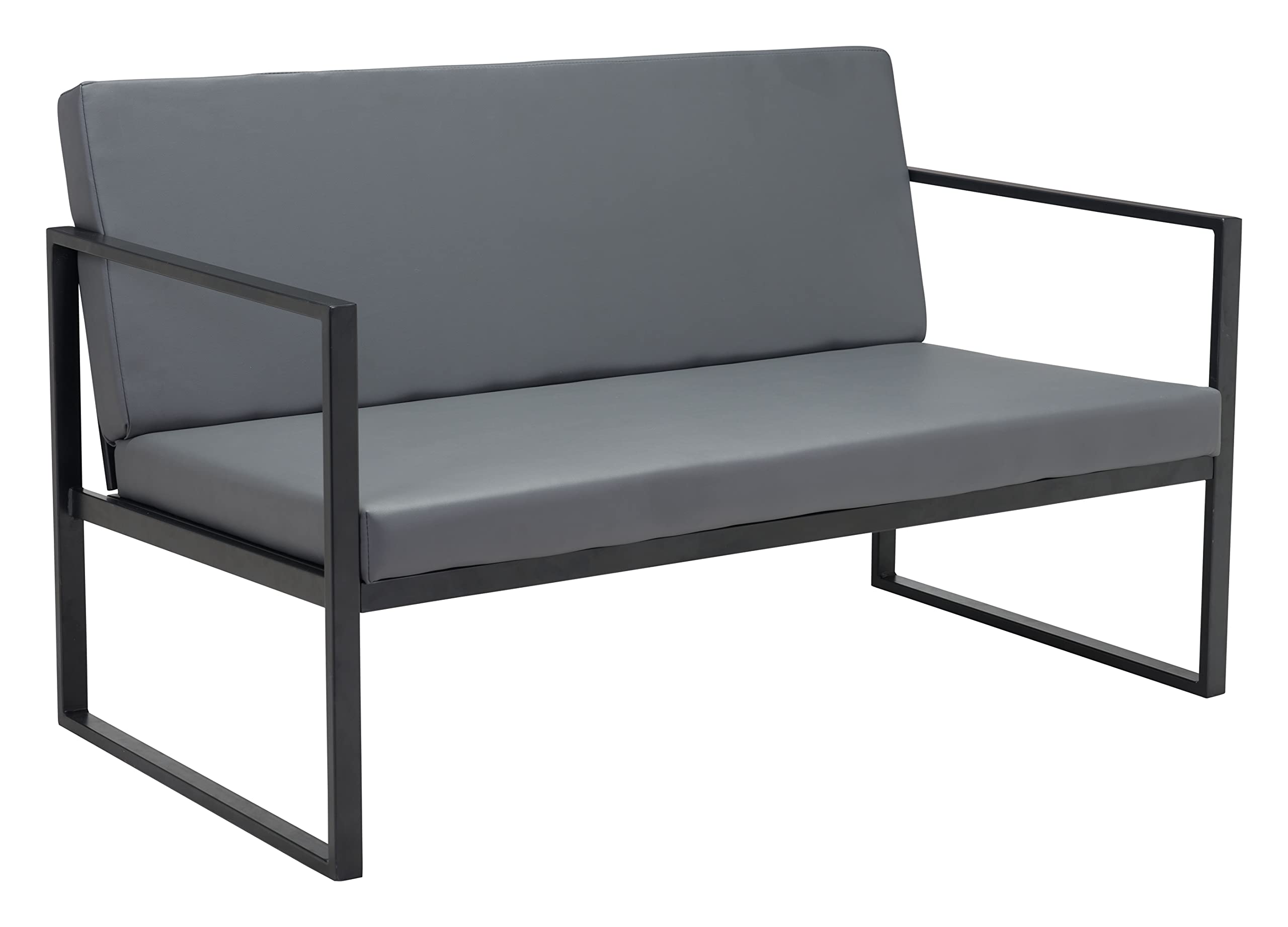 Zuo Modern - Claremont Sofa Gray - Modern - Seating - Plywood, Steel, Foam, 100% Polyurethane - Indoor - 29.5in Height