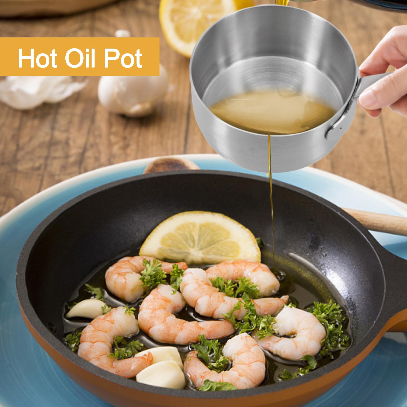 Mini Sauce Pan, Stainless Steel Sauce Pan Chocolate Melting Pot Mini Butter Coffee Milk Warmer Pot for Coffee Tea Soup Warming(Silver(60ML))
