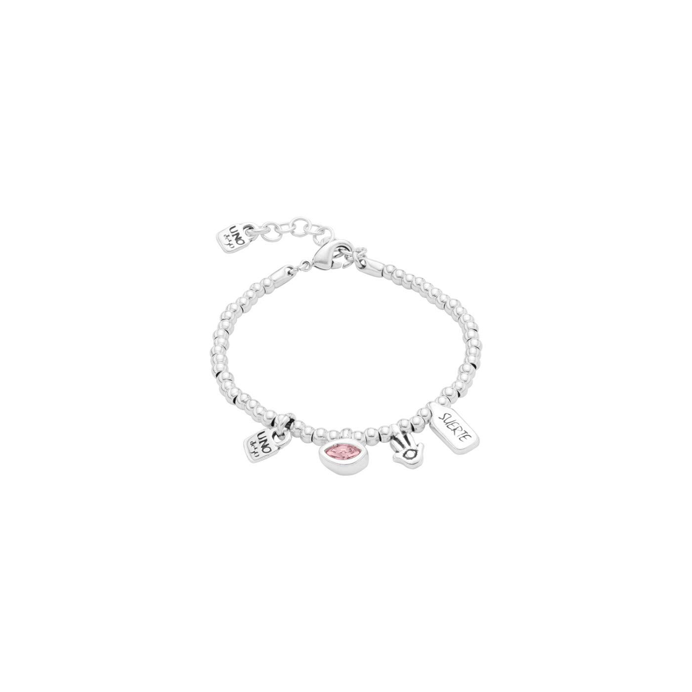 Elastic bracelet in metal clad with silver with SWAROVSKIÂź ELEMENTS.