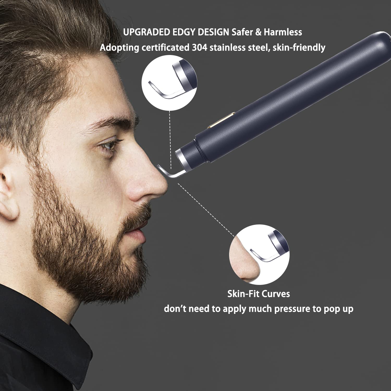 Men’s Visible Blackhead Extractor[2022 New], Advanced Pimple Popper with 20X Camera Acne Comedone Whitehead Zit Remover Tool, womfenn Facial Pore Extraction Tools Kit