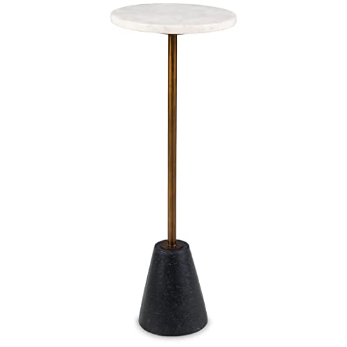 Signature Design by Ashley Caramont 27"H Marble Accent Table, Black & White