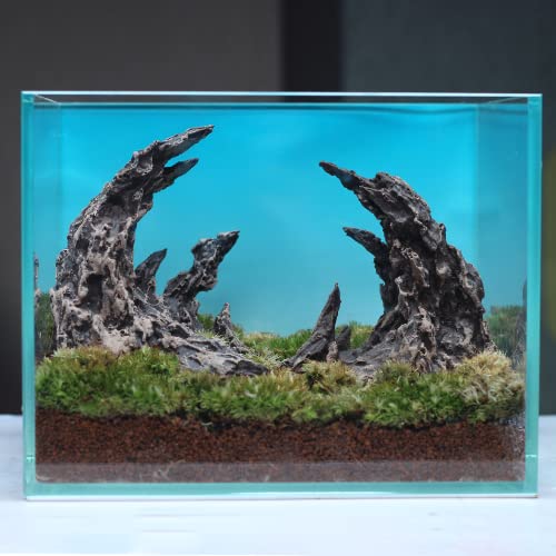 Novelsite Fish Tank Decor- Jagged Canyon Rock Formation ,Made of Solid Sandstone,Suitable for a Variety of Fish Tank Scenes, DIY Planting Moss, Safe and Non-Toxic