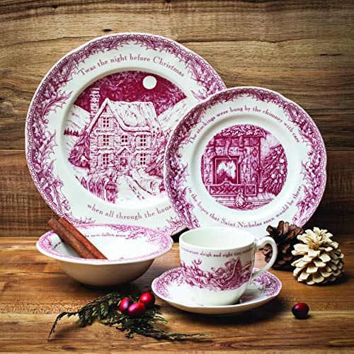 Johnson Brothers TWAS The Night 7 Ounce Teacup, 7 oz, Pink/Ivory