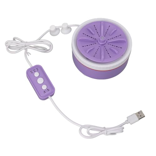 Mini Turbo Washing Machine Efficient Portable Washer for Small Clothes Baby Clothes Fruit Plates for Individual Traveling (Purple)