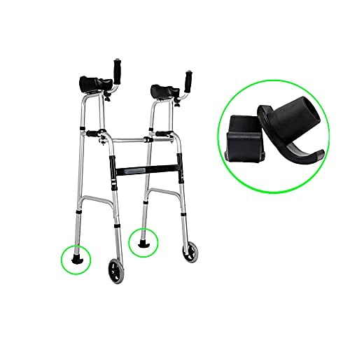 Walker Ski Glides, for1 1/8 Inch Tubes,Pop and Glide Easy Use Walker Skis, Heavy Duty Coaster Skis for Medical Walkers,Black (2),QingTD