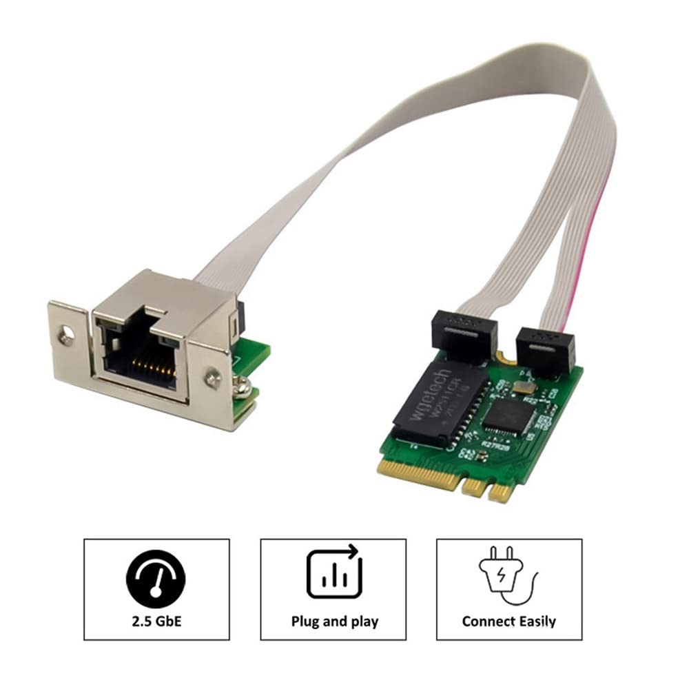 M.2 A+E 2.5G Ethernet Adapter 2.5G/1G/100M Multi-Gigabit M.2 Network Card 8125B
