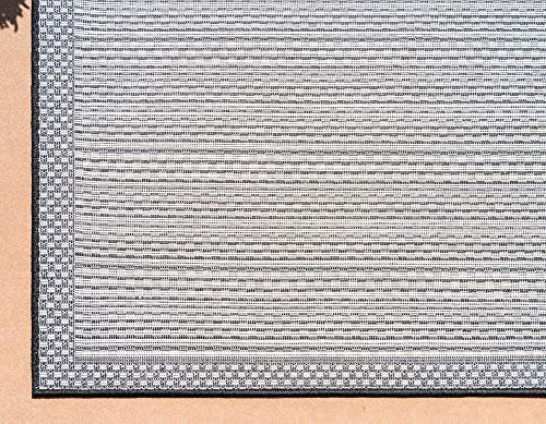 Unique Loom Outdoor Border Collection Area Rug - Checkered (9' x 12' Rectangle, Gray/ Black)